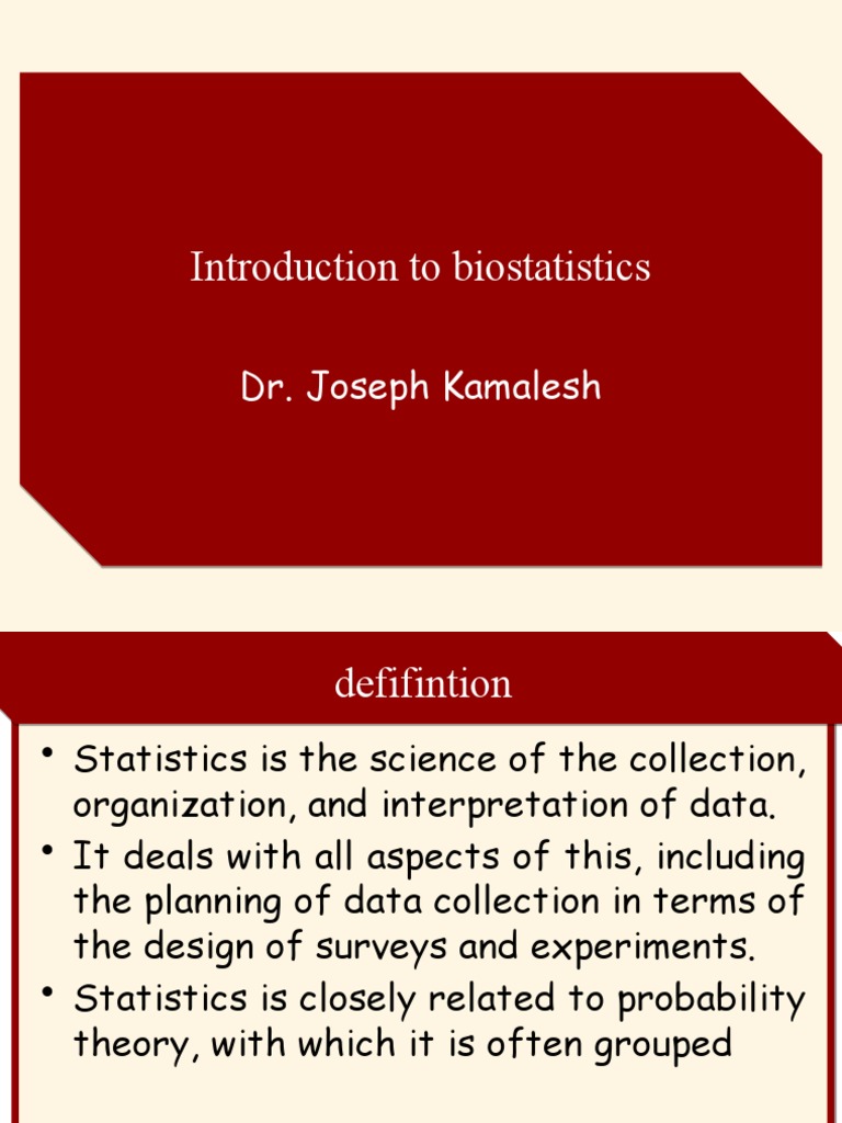 Introduction To Bio Statistics | PDF | Mean | Average