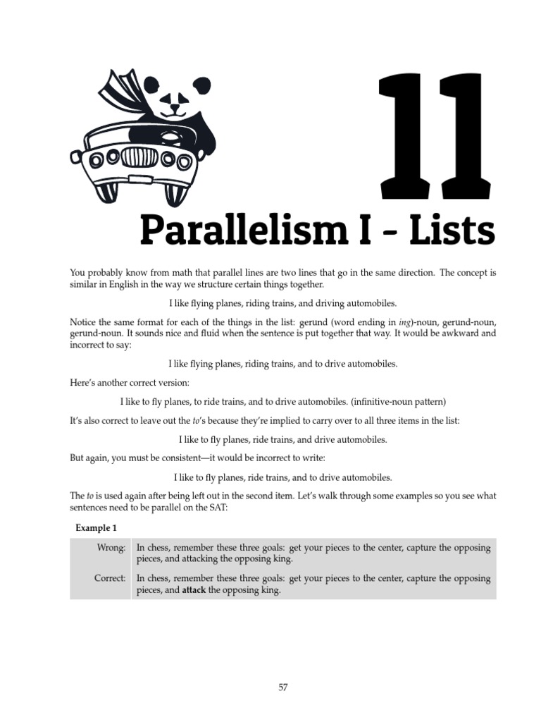 Sat Writing Parallelism Chapter | PDF | Language Arts & Discipline | Young Adult
