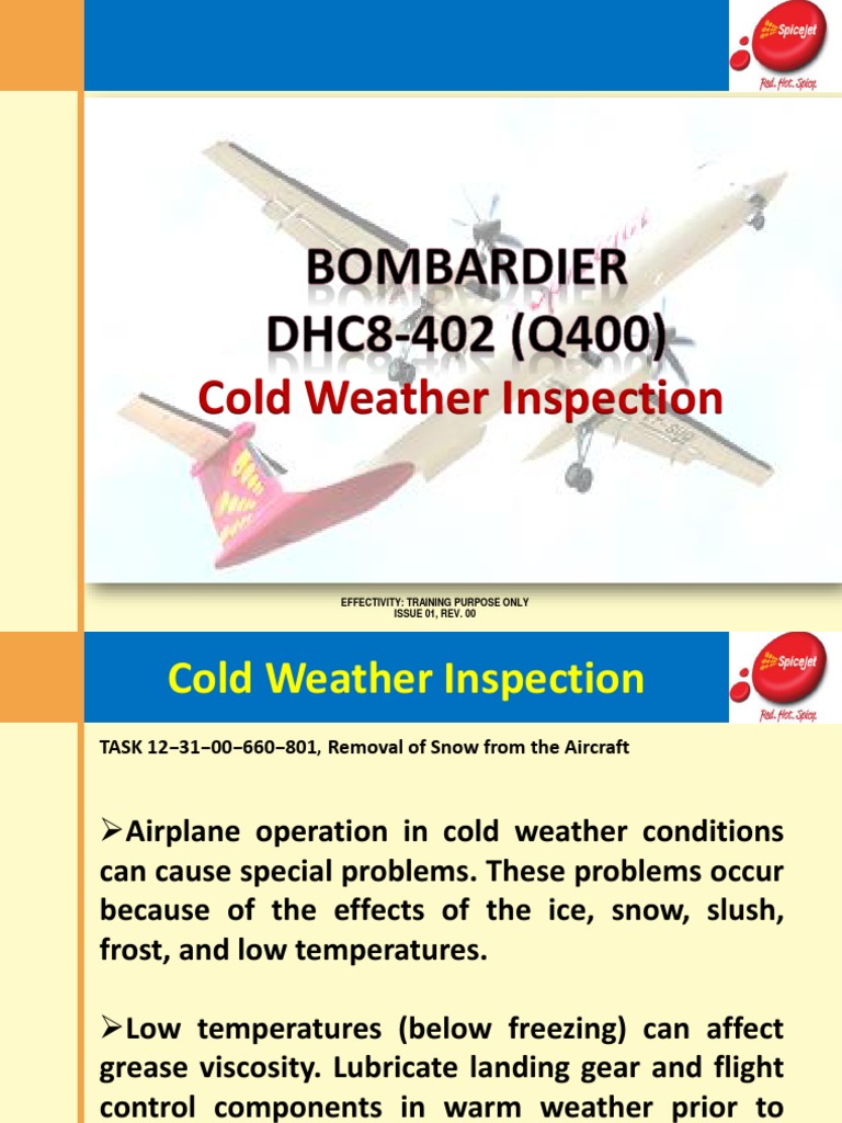 Cold Weather Inspection - Q400 | PDF | Aviation | Mechanical Engineering