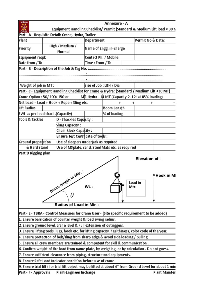 Crane Checklists | PDF | Crane (Machine) | Elevator