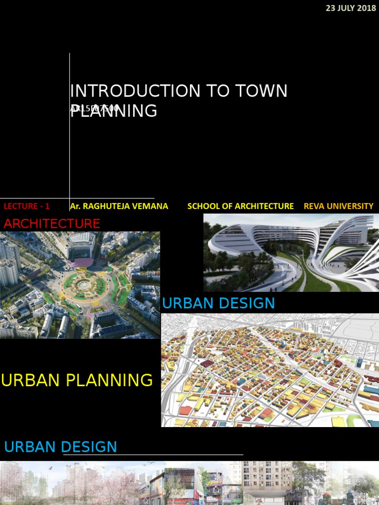 Introduction To Town Planning: Ar. Raghuteja Vemana School of ...