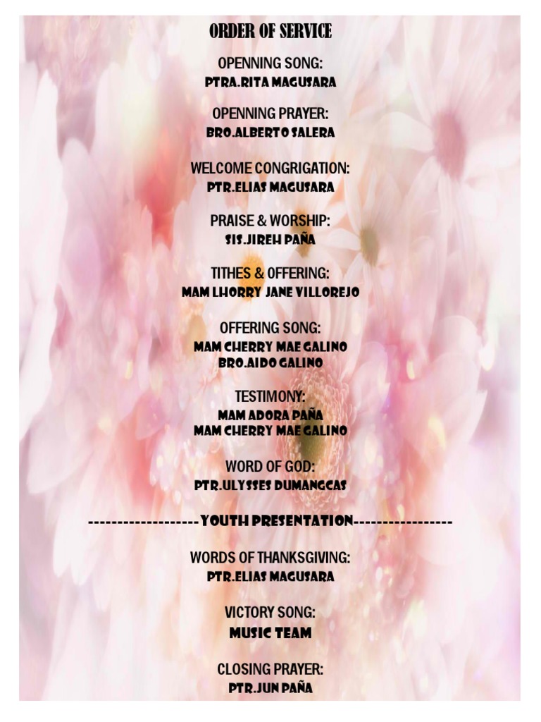 Church Service Order | PDF