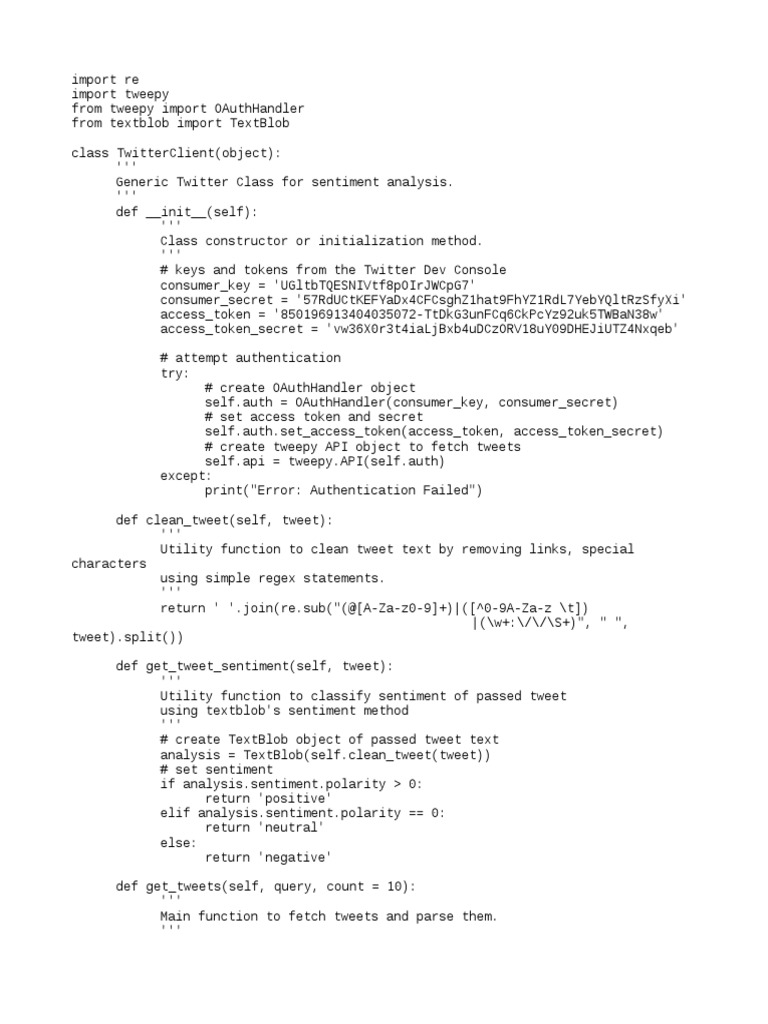 Sentiment Analysis Python | Download Free PDF | Software Engineering | Computer Programming