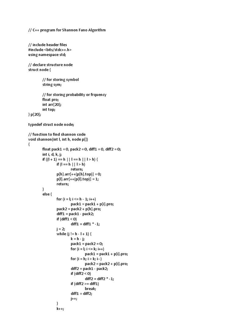 Sanon Fano Coding Pdf Object Oriented Programming Algorithms
