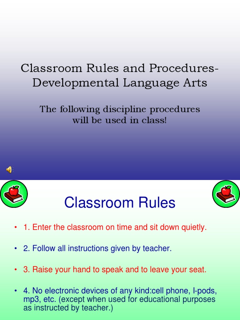 Classroom Rules and Procedures Guide | PDF | Homework | Teachers