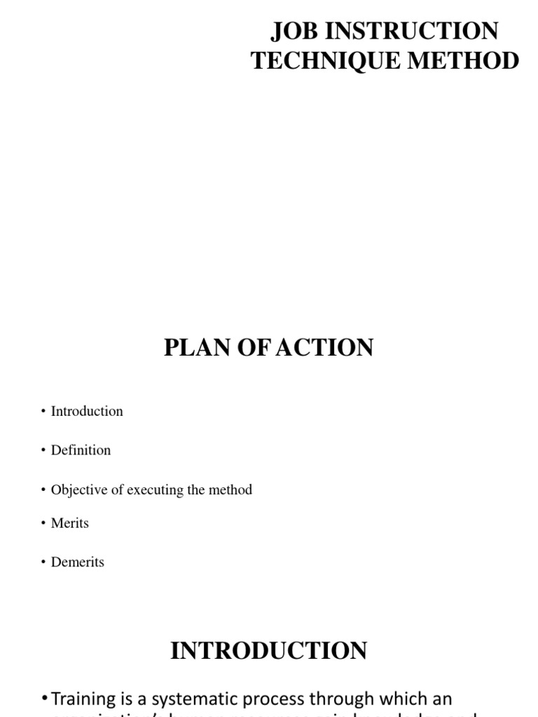 Job Instruction Technique | PDF | Employment | Pedagogy
