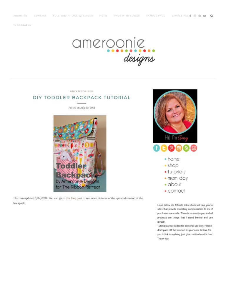 DIY Toddler Backpack Tutorial | PDF | Seam (Sewing) | Sewing