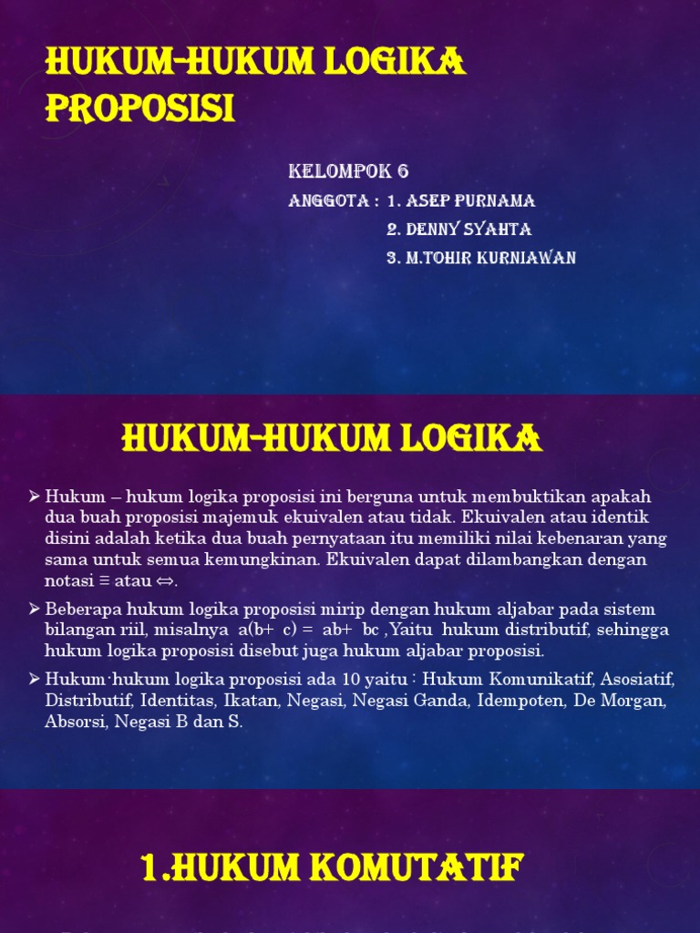 Kelompok 6-Hukum Hukum Logika Proposisi | PDF