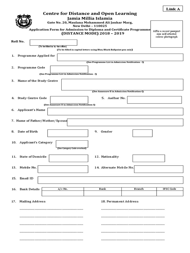 Distance Learning Application Form | PDF | Government | Justice