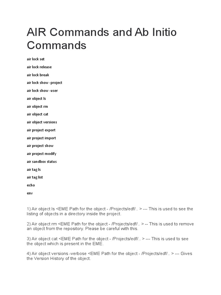 AIR Commands | PDF