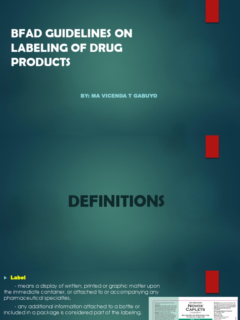 Bfad Guidelines On Labeling of Drug Products | PDF | Packaging And ...