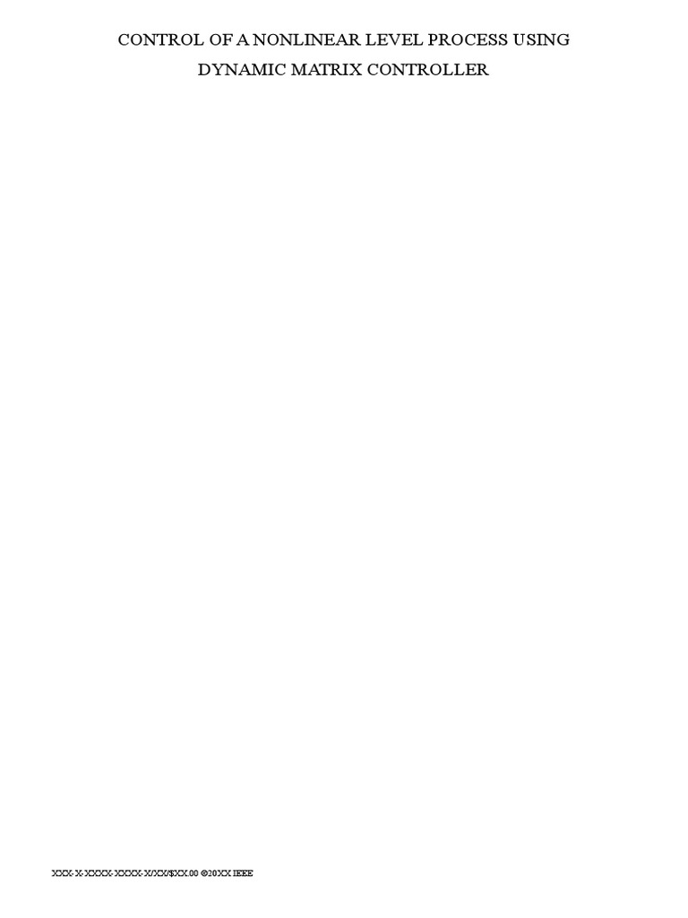 Control of A Nonlinear Level Process Using Dynamic Matrix Controller | PDF | Control Theory ...