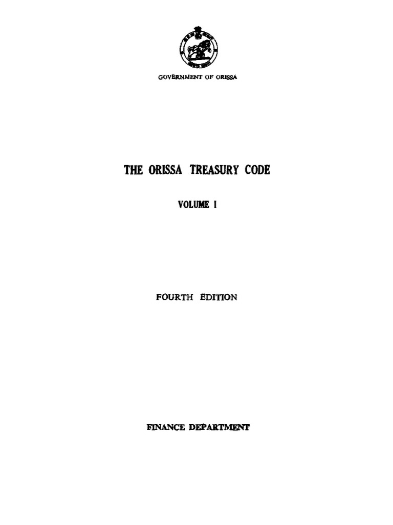 Odisha Treasury Code Volume I Overview | PDF | Payments | Cheque
