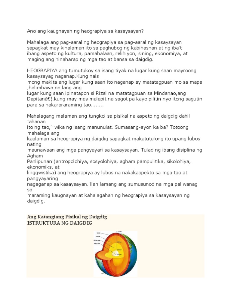 Ano-Ang Kaugnayan NG Heograpiya Sa Kasaysayan | PDF