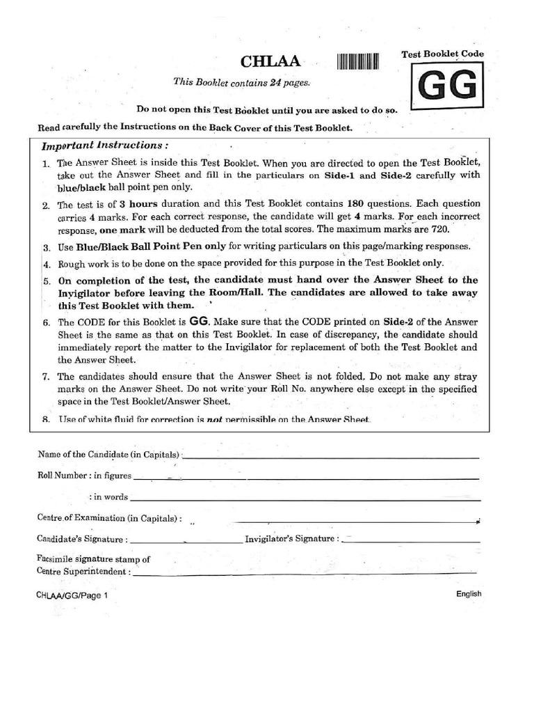 Neet Answer Key | PDF