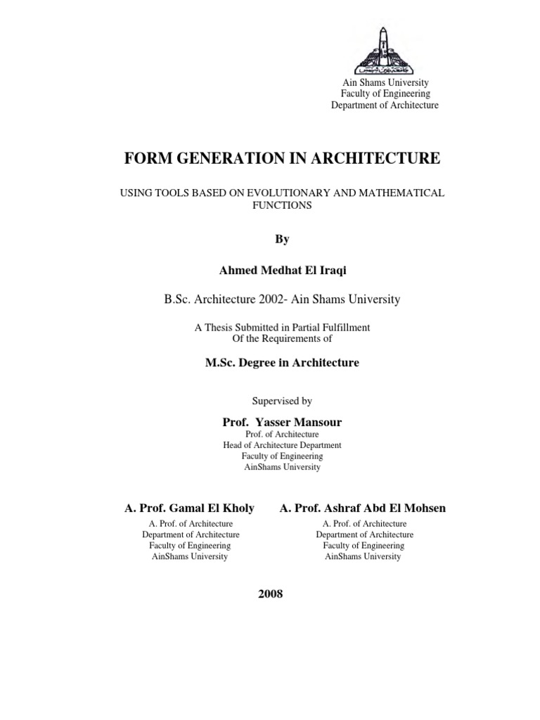 Form Generation in Architecture PDF | PDF | Fractal | Shape