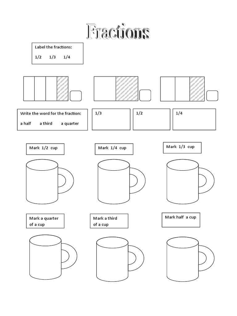 Fraction Labels and Cup Measurements | PDF