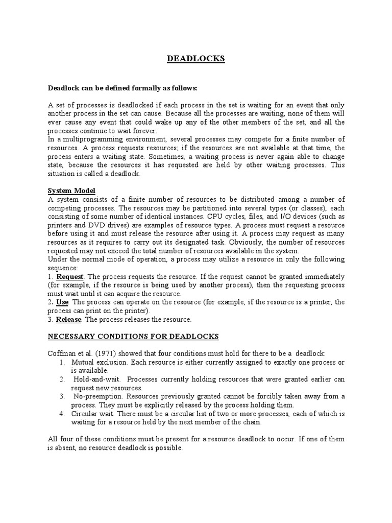 U-III Deadlocks | PDF | Process (Computing) | Concurrency (Computer ... U-III Deadlocks | PDF | Process (Computing) | Concurrency (Computer ...