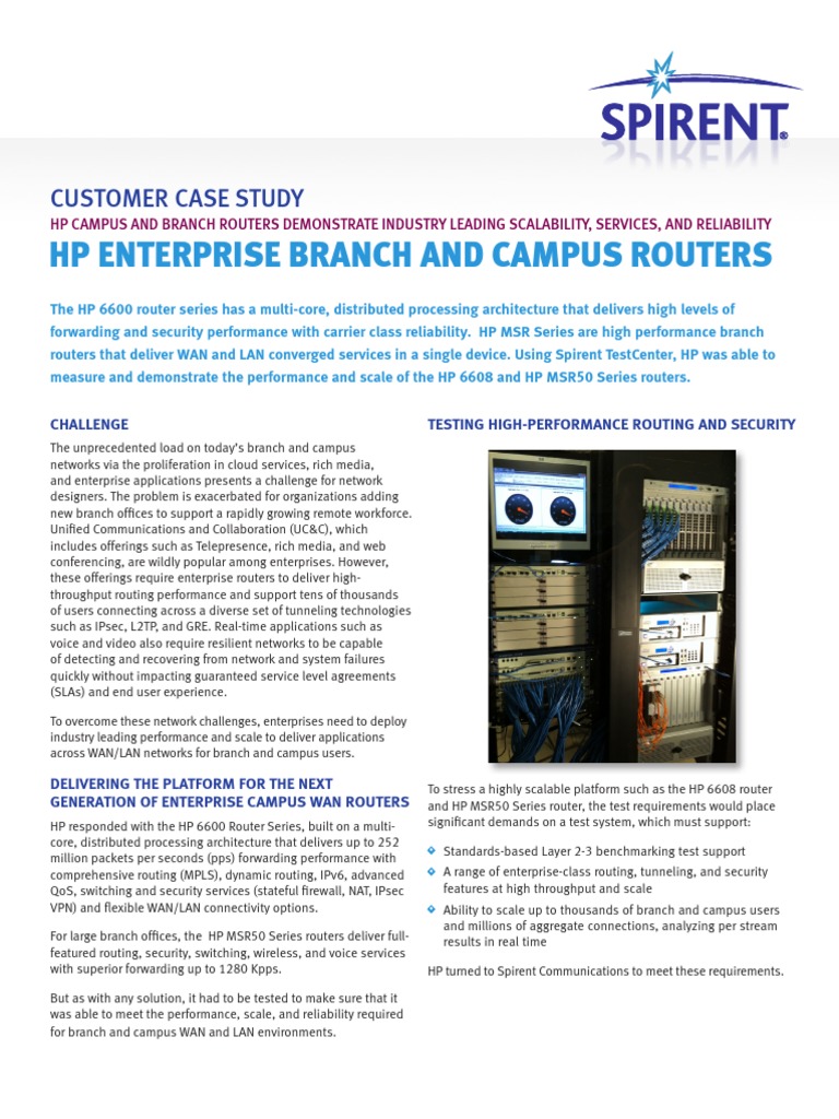 HP Enterprise Branch and Campus Routers: Customer Case Study | PDF ...