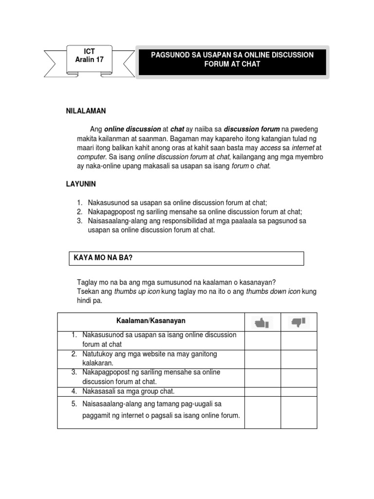 Ict Aralin 17 18 LM Epp5ie 0g 17 19 | PDF