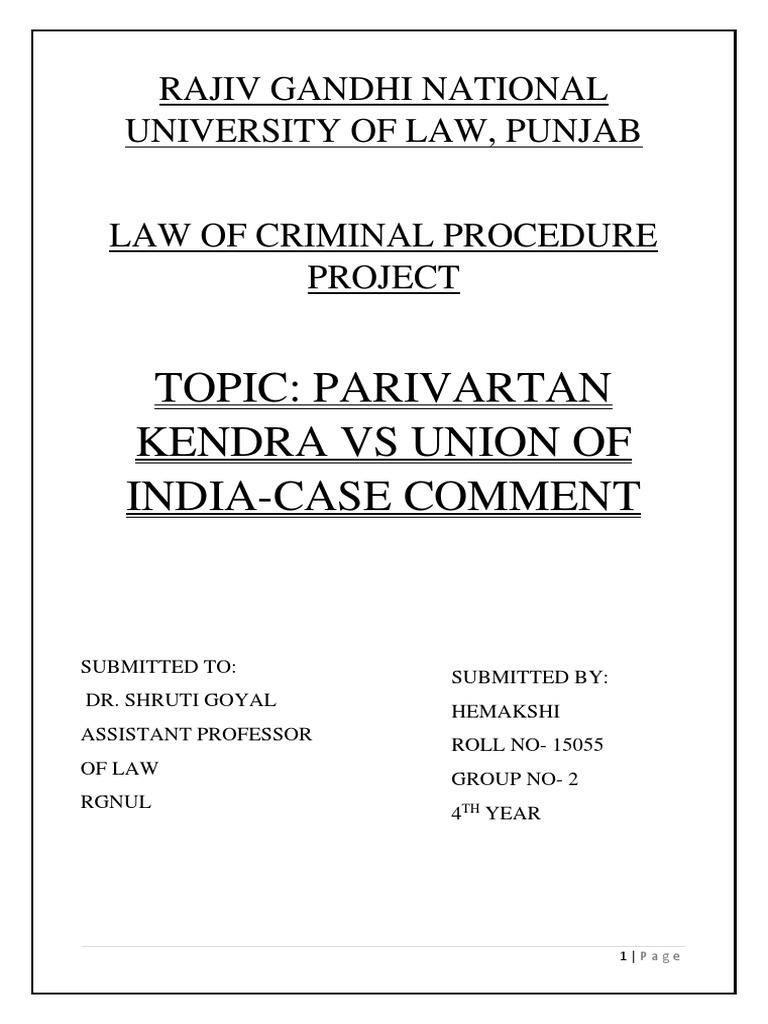 CRPC Project | PDF | Crime & Violence | Crime Thriller