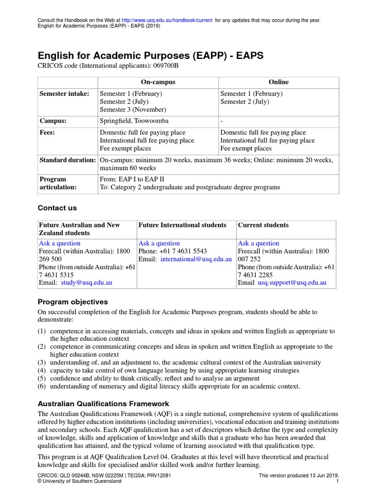 EAPP | Download Free PDF | Postgraduate Education | International ...