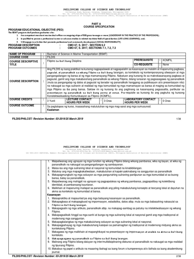 Revised - Fildis (25 Mar 2019) | PDF