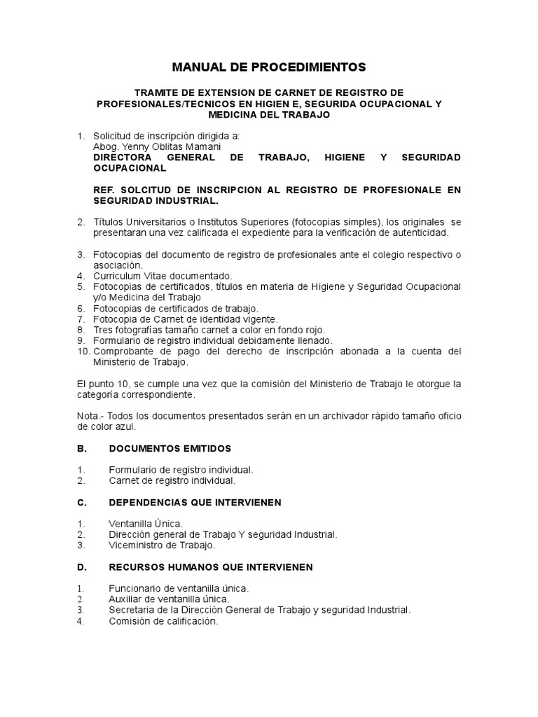 Tramite de Extension de Carnet de Registro Syso | PDF