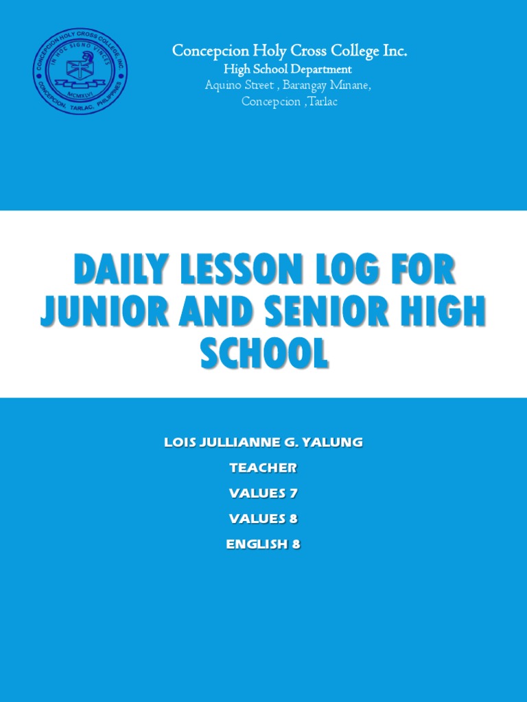 Daily Lesson Log For Junior and Senior High School: Concepcion Holy ...