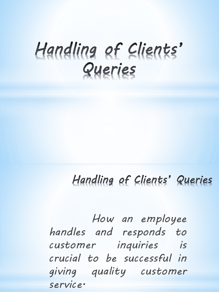Effective Customer Inquiry Handling | PDF | Career & Growth