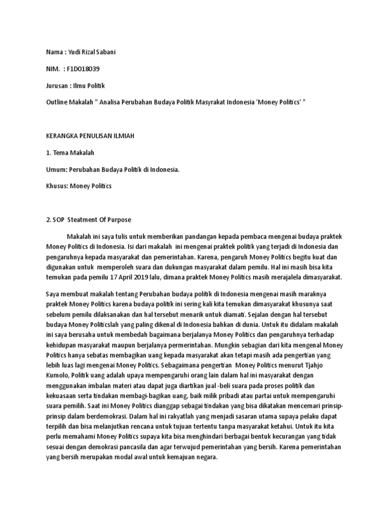 Contoh Outline Tipe Chicago | PDF