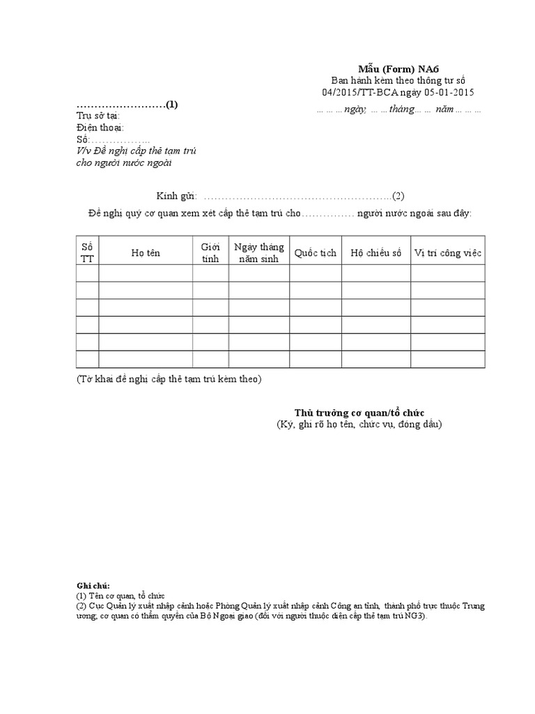 Mẫu NA6-NA7-NA8 | PDF