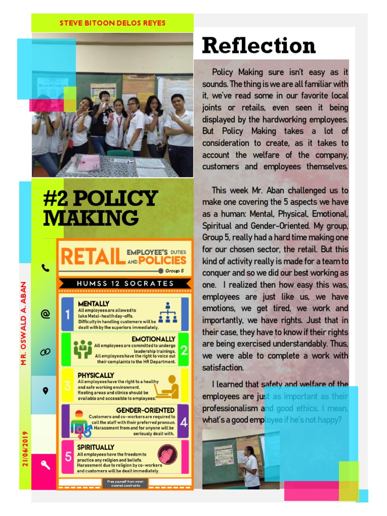 Reflection On Work Immersion | PDF | Psychology | Metaphysics Of Mind