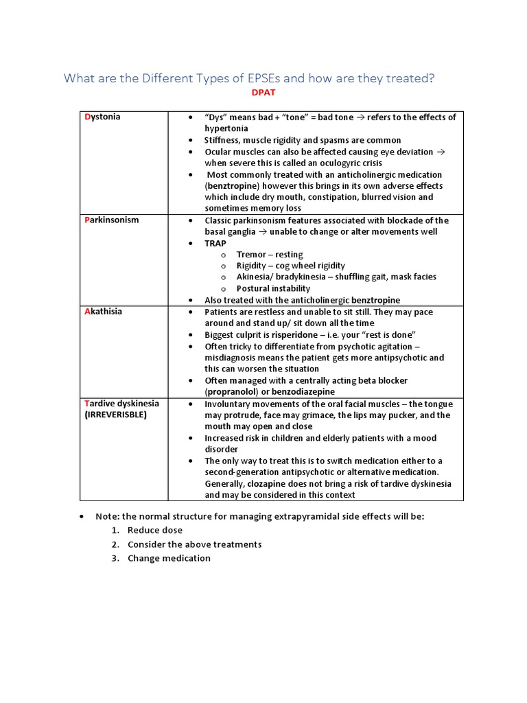 Pysche OSCE - EPSE Examination | PDF | Antipsychotic | Neurological ...