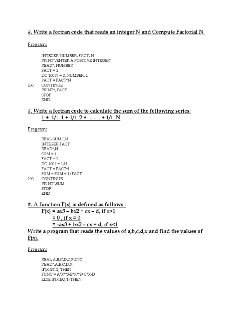 Fortran | PDF | Summation | Matrix (Mathematics)