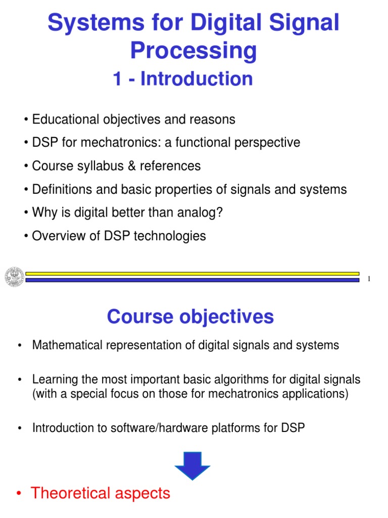 Systems For Digital Signal Processing: 1 - Introduction | PDF | Digital ...