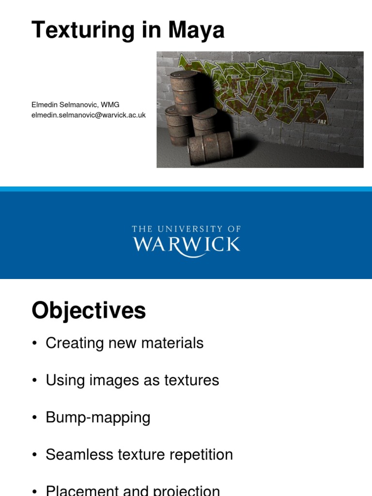 Texturing in Maya | PDF | Texture Mapping | 3 D Computer Graphics