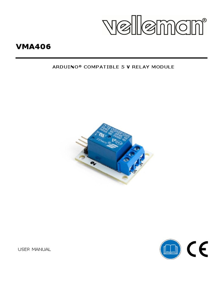 Arduino Compatible 5v Relay Module Vel Datasheet | PDF | Arduino | Relay