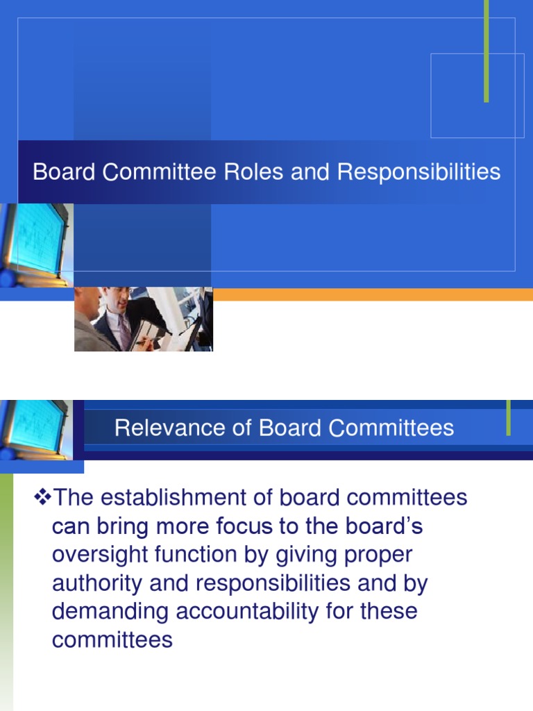 Board Committee Roles and Responsibilities | PDF | Audit Committee ...
