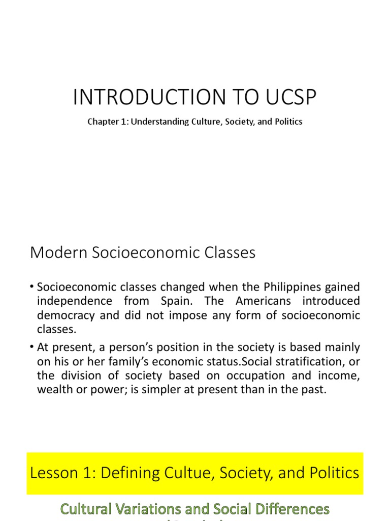 Introduction To Ucsp: Chapter 1: Understanding Culture, Society, and Politics | PDF | Gender ...