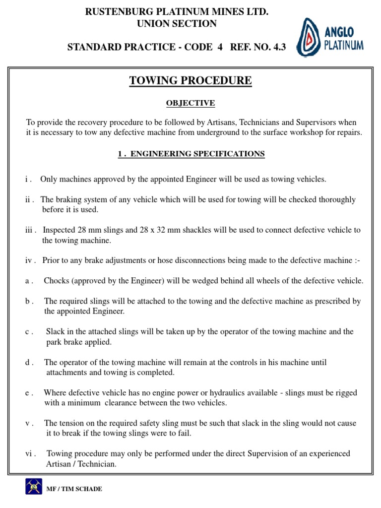 4-3 Towing Procedure | PDF | Vehicles | Machines