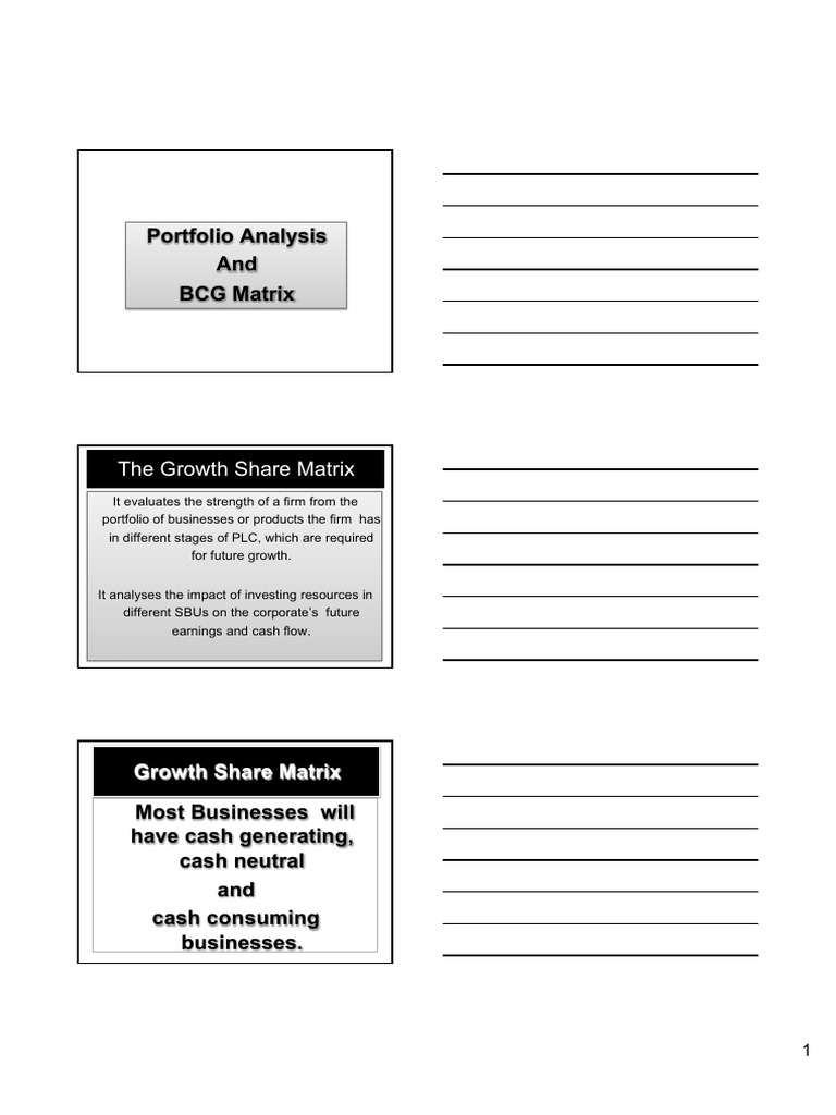 Portfolio Analysis and BCG Matrix: The Growth Share Matrix | PDF ...