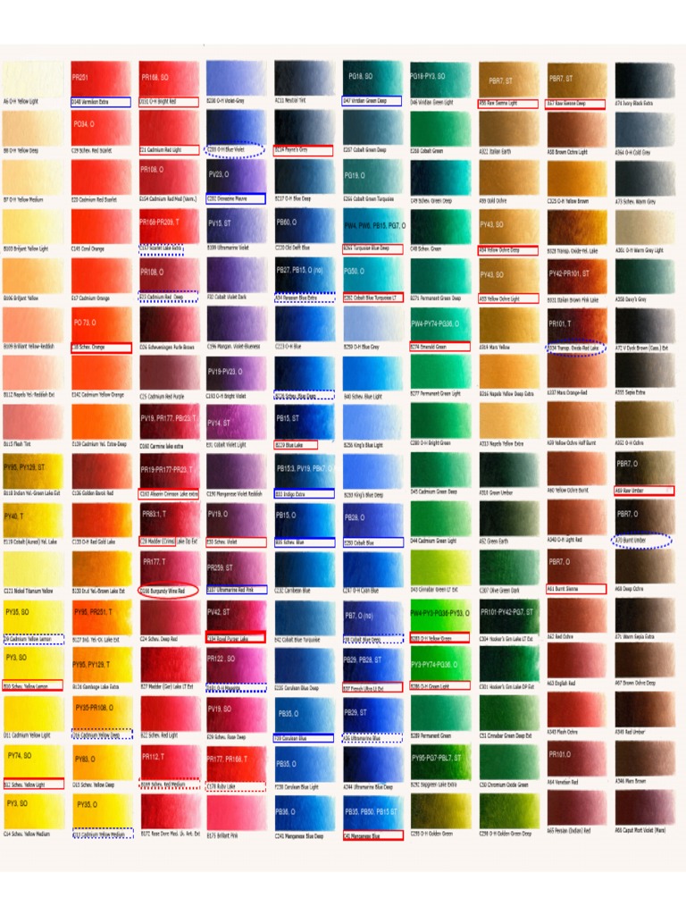 Old Holland Classic Watercolours Brochure Colour Chart | PDF