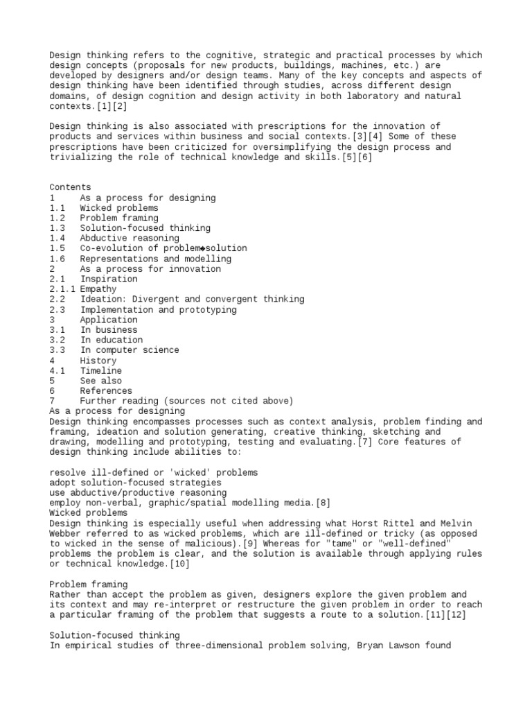 Design Thinking Wiki | PDF | Design Thinking | Engineering