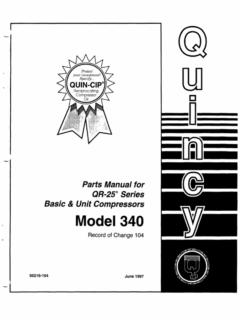 Quincy QR25 - Model 340 RC 104 | PDF | Piston | Gallon