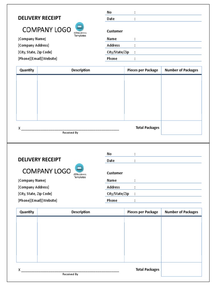 Delivery Receipt Template | PDF