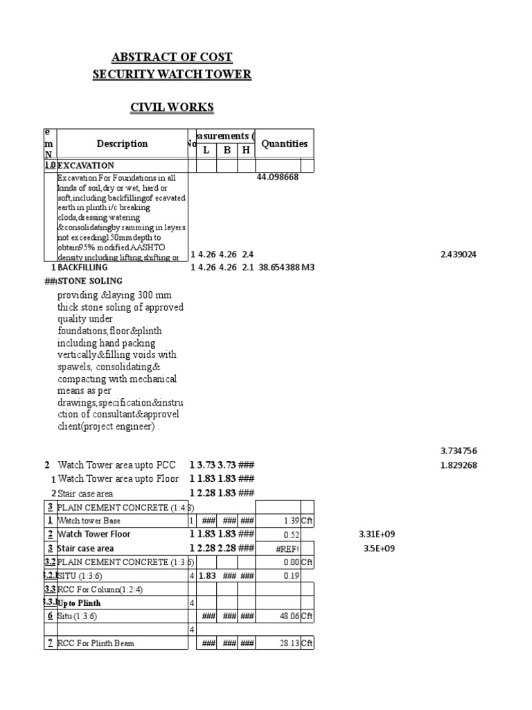 Measurement Sheet | PDF | Concrete | Architectural Design