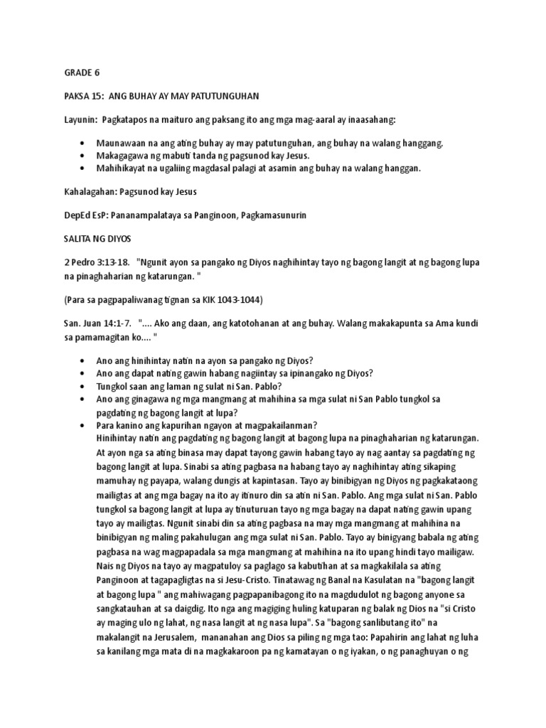GRADE 6 Lesson 15 | PDF