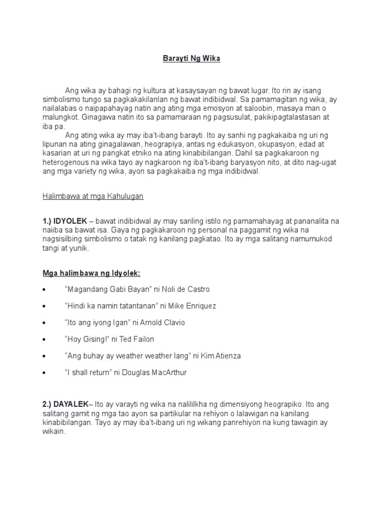 Wika | PDF