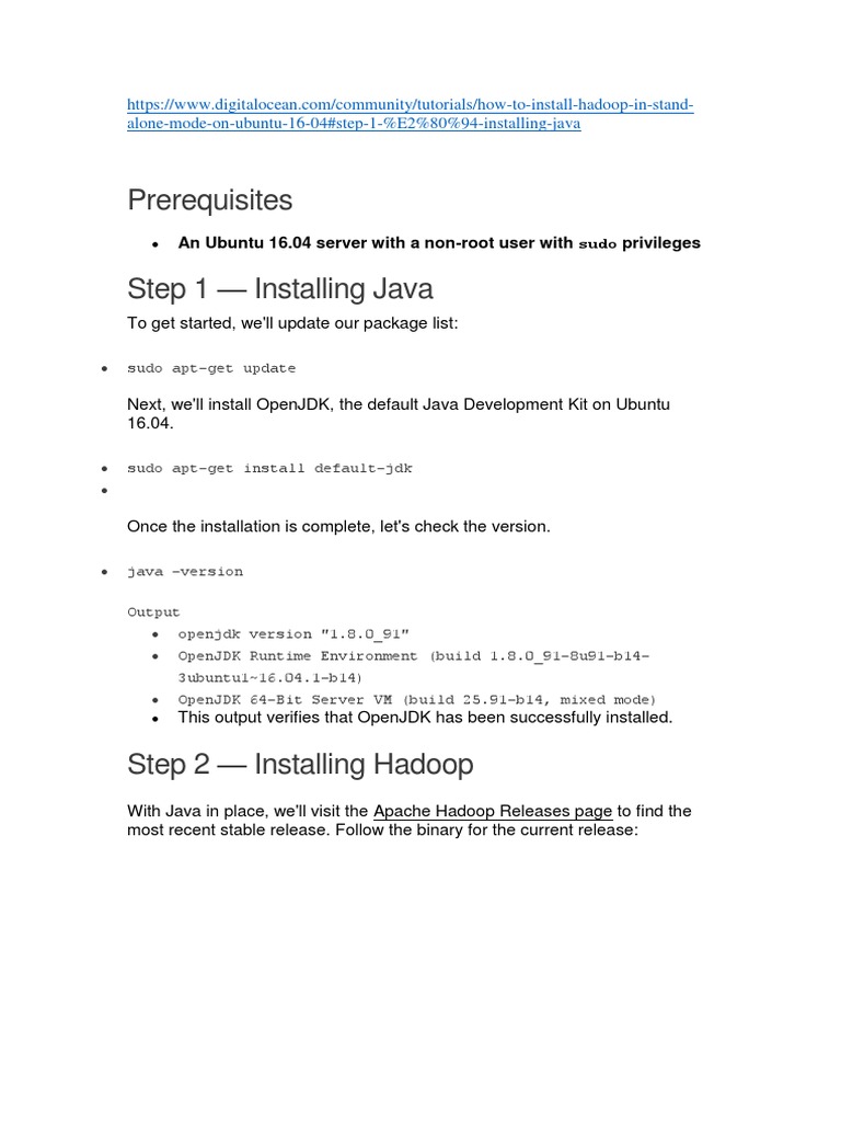 Hadoop Installation Steps | PDF | Apache Hadoop | Map Reduce